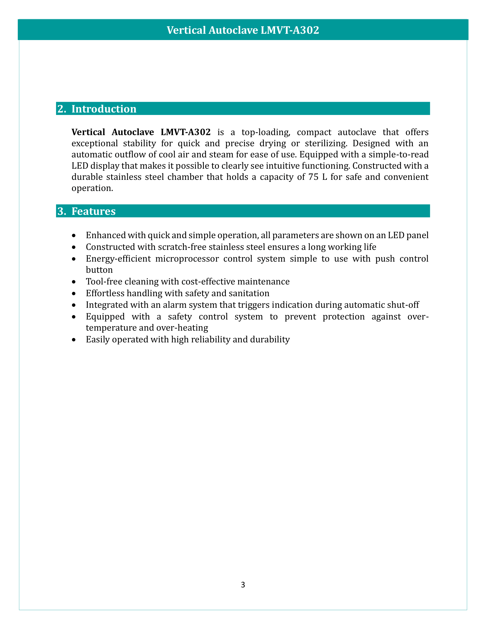 Vertical Autoclave LMVT-A302 Operating Manual | Labmate